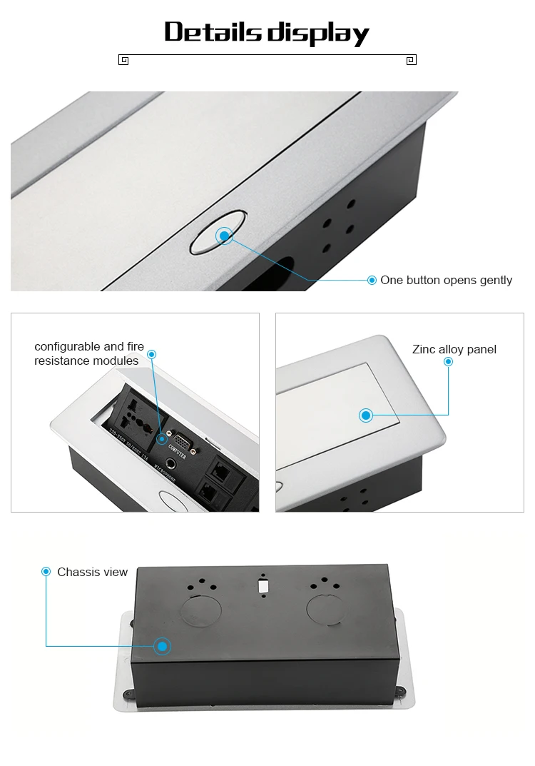 Furniture Power Distribution Units Desktop Flip Phone Socket Box ...