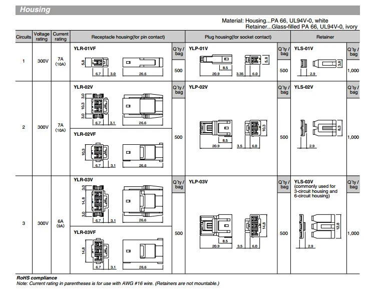 4.5mm Pitch Yl Series 3 Pin Yls-03v Retainer Wire To Wire Jst Connector - Buy Jst Connector,Wire ...