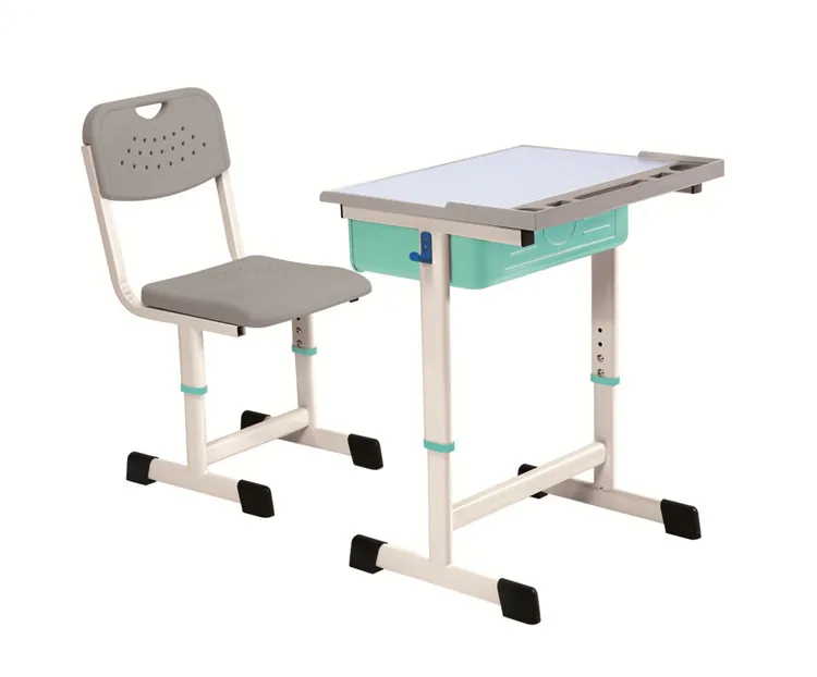 Height Adjustable High School Desk and Chair Student Furniture