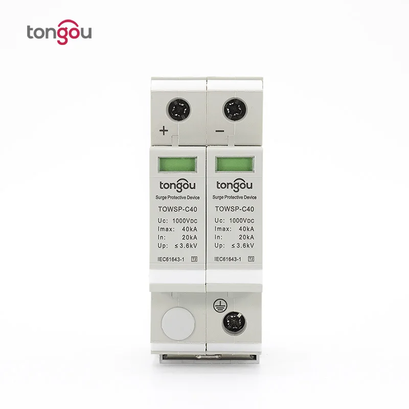 TONGOU TOWSP SPD 2P 36mm DC 1000V 20KA~40KA Surge Protector