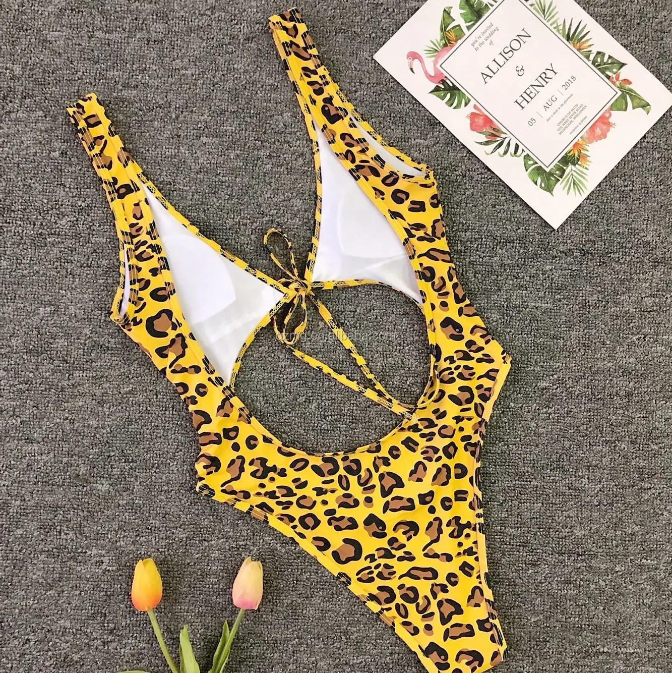 2019 Sex Hollow Out Thong Monokini Black Bikini One Piece Swimwear