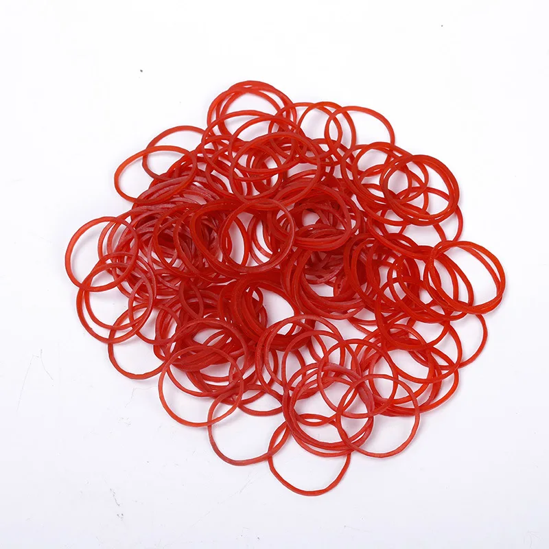 1 Inch Diameter Transparent Red Rubber Band For Tying Plastic Bags ...