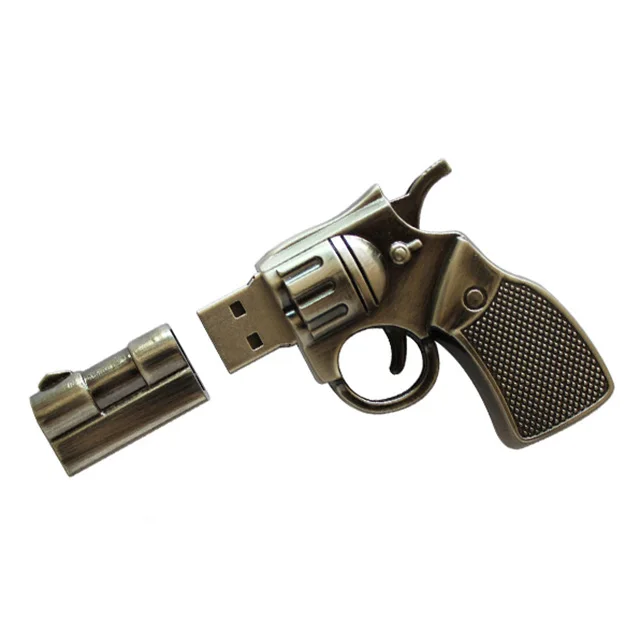 Metal Gun Shape Fold Storage Usb Flash Drive Pistol Style Custom Logo ...