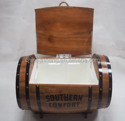 Popular 50l Retro Style Wooden Barrel Cooler Box Ice Beer Bucket Ice ...