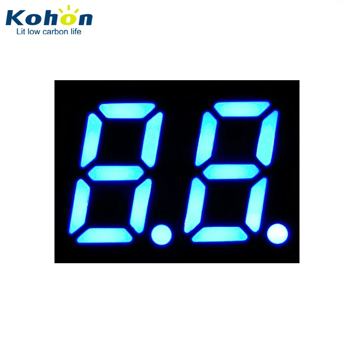 10-Pin 0.3 Inch 2-Digit 7 Segment LED Display with 4mm Thickness Blue ...
