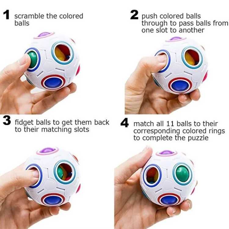 Creative Gift Magic Cube Fidget Toy Puzzle Fun Fidget Magic Rainbow ...