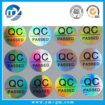 Rounded Sticker Qc Pass Laser Hologram Sticker - Buy Qc Pass Hologram ...