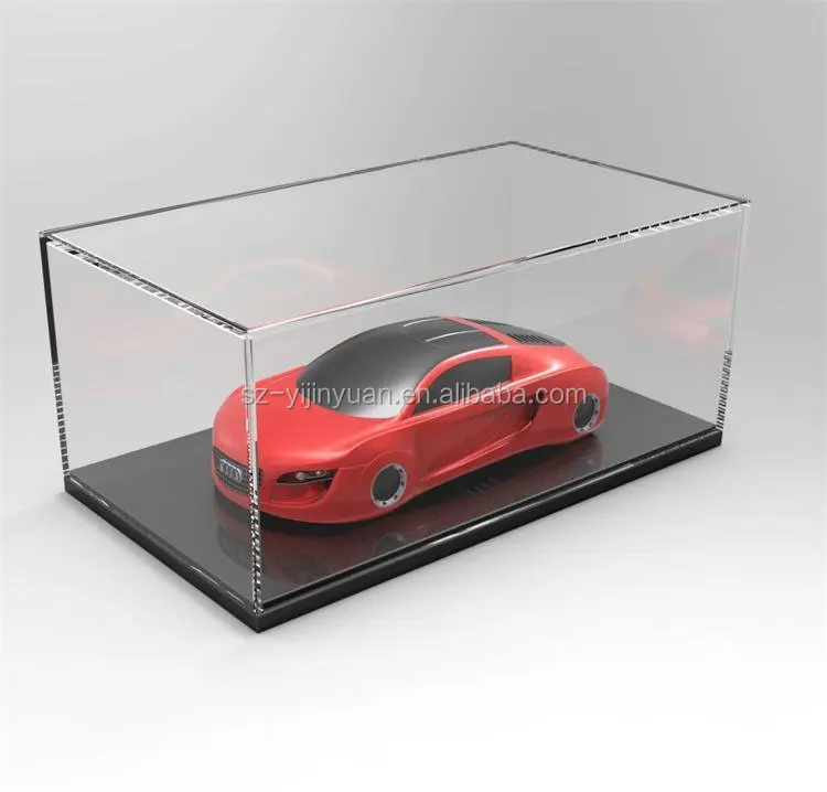 1:18 Scale Car Showcase Counter Black Mdf Bottom Clear Acrylic Display ...