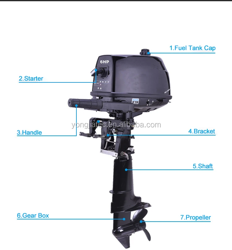 Factory Direct Cheap Price Water Cooling 2 Stroke 6hp Outboard Boat ...