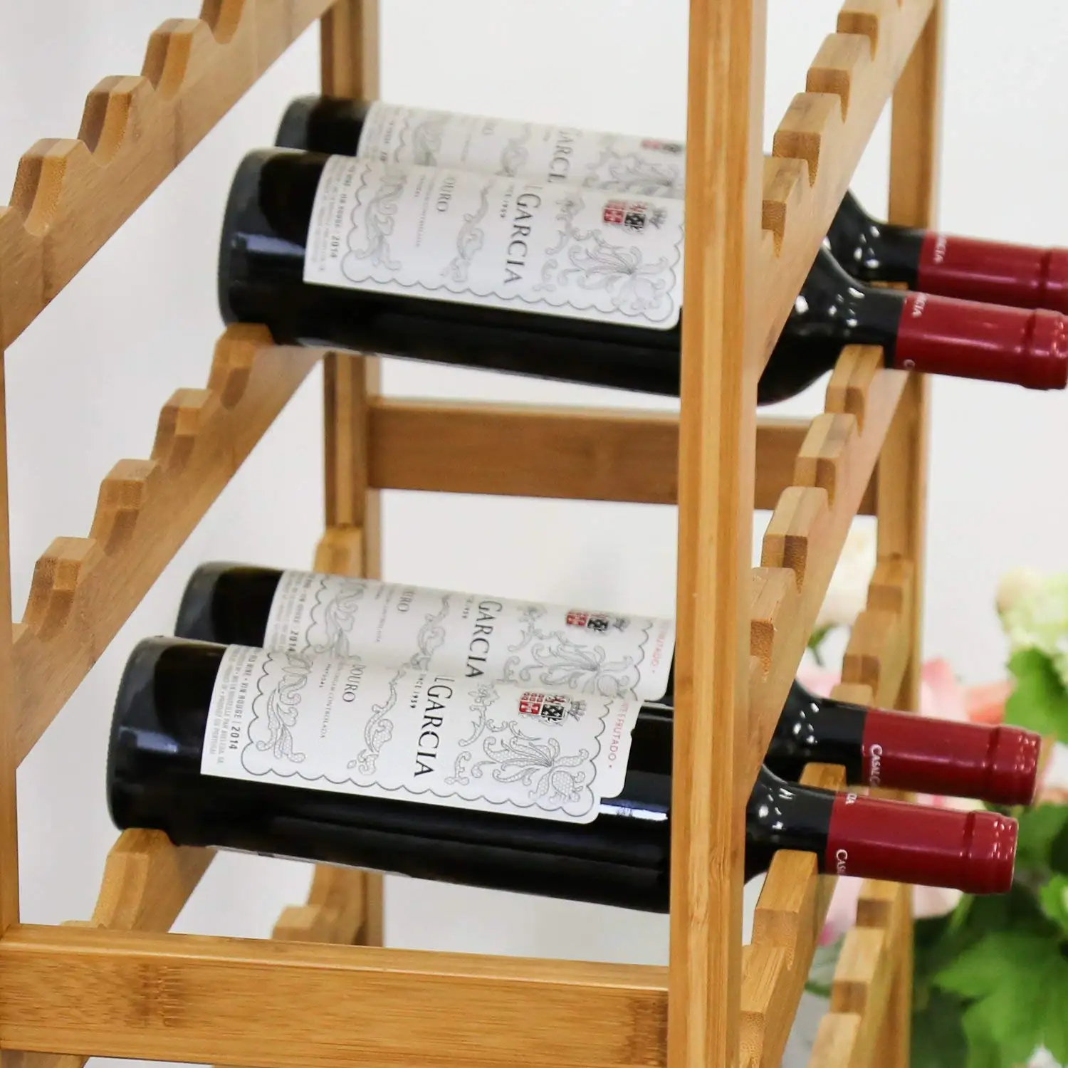 Bamboo Red Wine Rack 28 Bottle,Wood Wine Rack Accessories Wooden Free ...