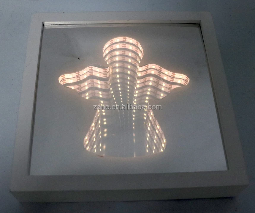 Mdf Frame Flamingo Design Table Display Wall Hanging Mirror Led Light ...