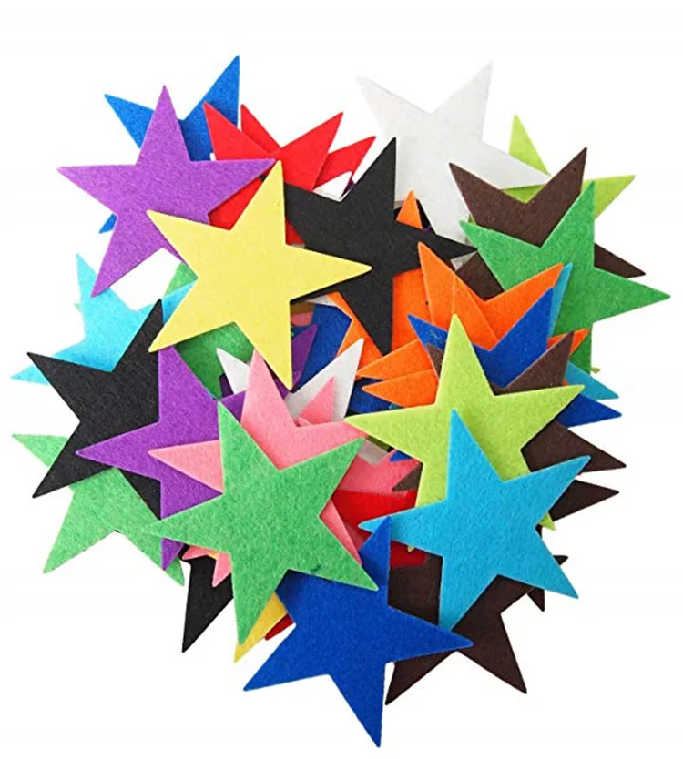 40pc 3 Inch Mixed Color Felt Sticky Star For Party Decoration - Buy ...