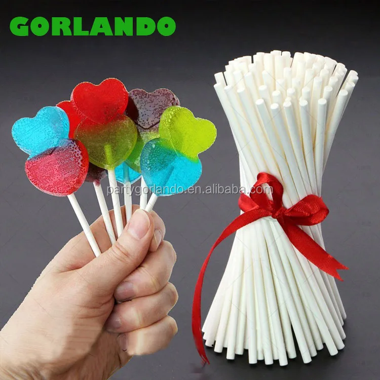 White Color Paper Lollipop Stick Cakepops Lollipop Paper Stick - Buy ...