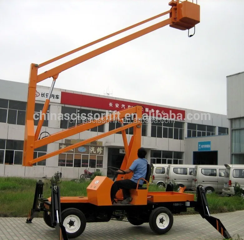 Hydraulic Trailer Boom Lift Reputably Mobile Portable Skylift 14 M ...