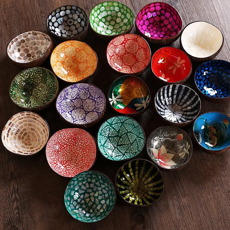 Handmade Natural Coconut Shell Bowl - Creative Ornament