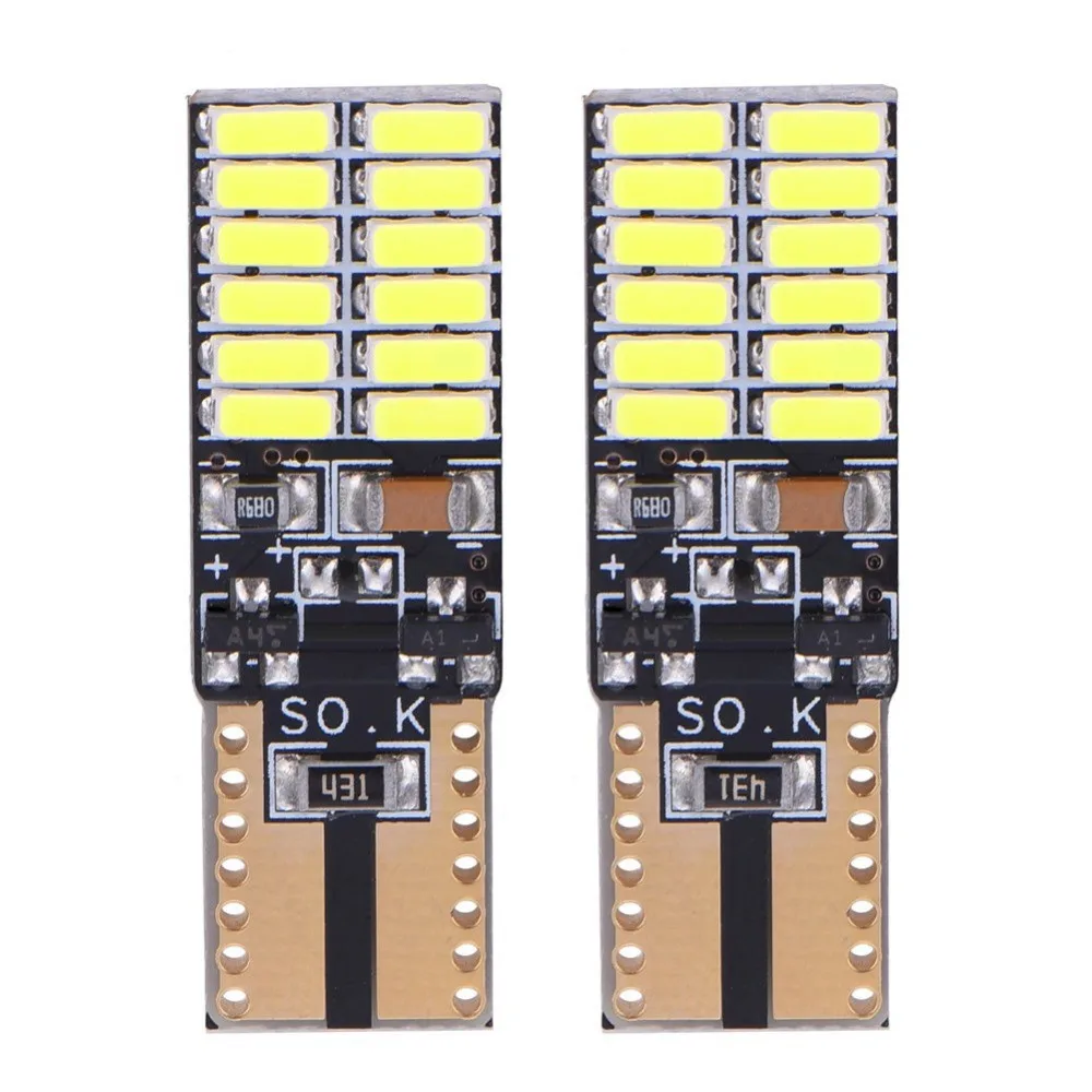 Super Bright 1pcs Led T10 Canbus No Fault 24 Smd 4014 Car Light 12v W5w ...