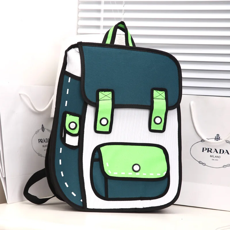 3d Jump Style 2d Tekening Van Cartoon Comic Tas,Nieuwe Stijl Rugzak Tas ...