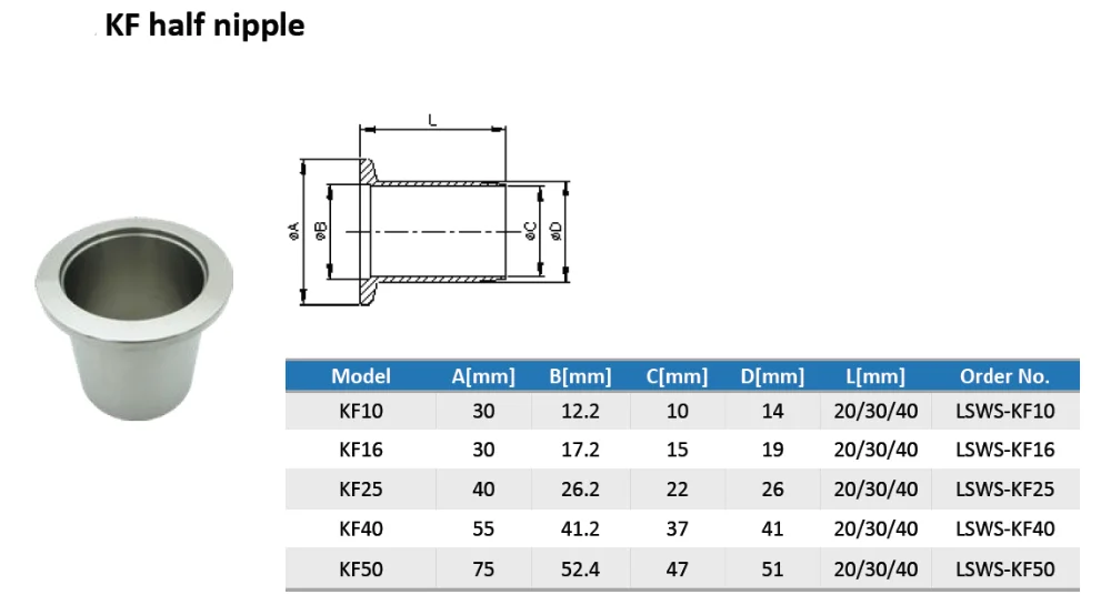 Wholesale Kf10 16 25 40 Weld Stub Vacuum Fittings - Buy Kf Weld Stub ...