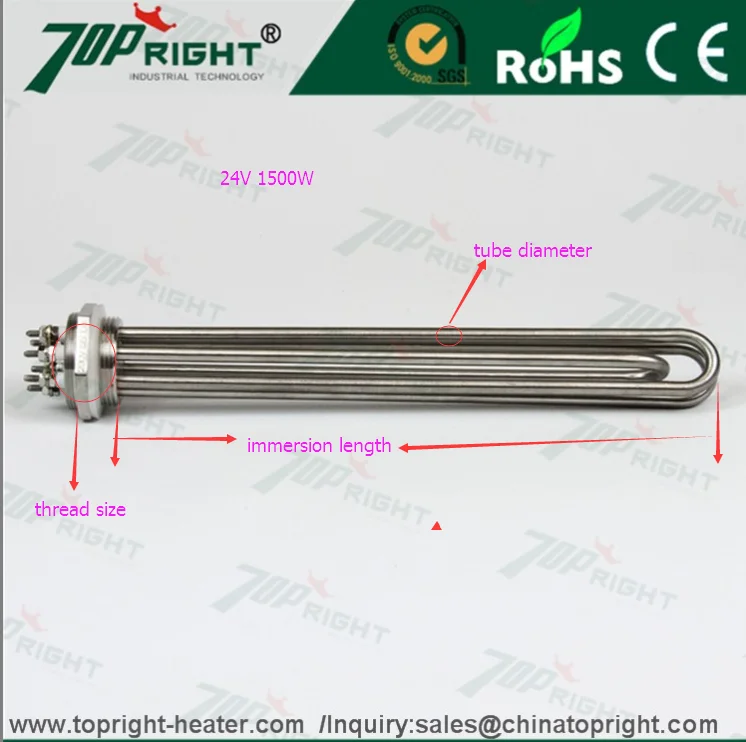 3-phase Heating Element 380v 5.5kw 500mm Immersion Water Heater With ...
