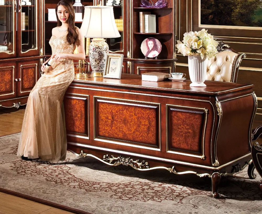 Tyx606a-european Style Executive Office Desk With Armchair,Retro Wood ...