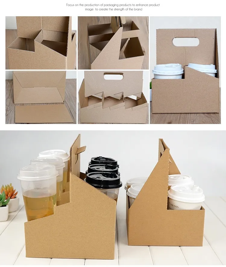 2 4 Cavities Paper Disposable Coffee Cup Trays Holder - Buy Coffee Cup ...