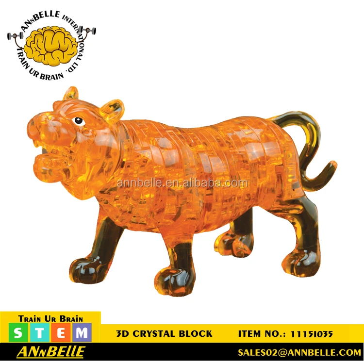 3D Crystal Puzzle Animal Block Puzzle Animal Souvenir tiger Elephant ...