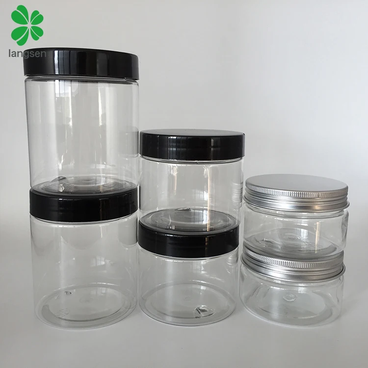 Plastic PET clear Jars Containers with Plastic Aluminum Lids 30g, 50g ...