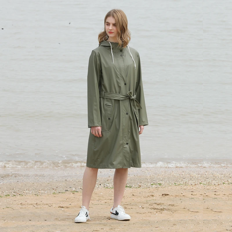 Lady Fashion Handmade 100%pu Raincoats Knitted Long Rain Coat For Woman ...