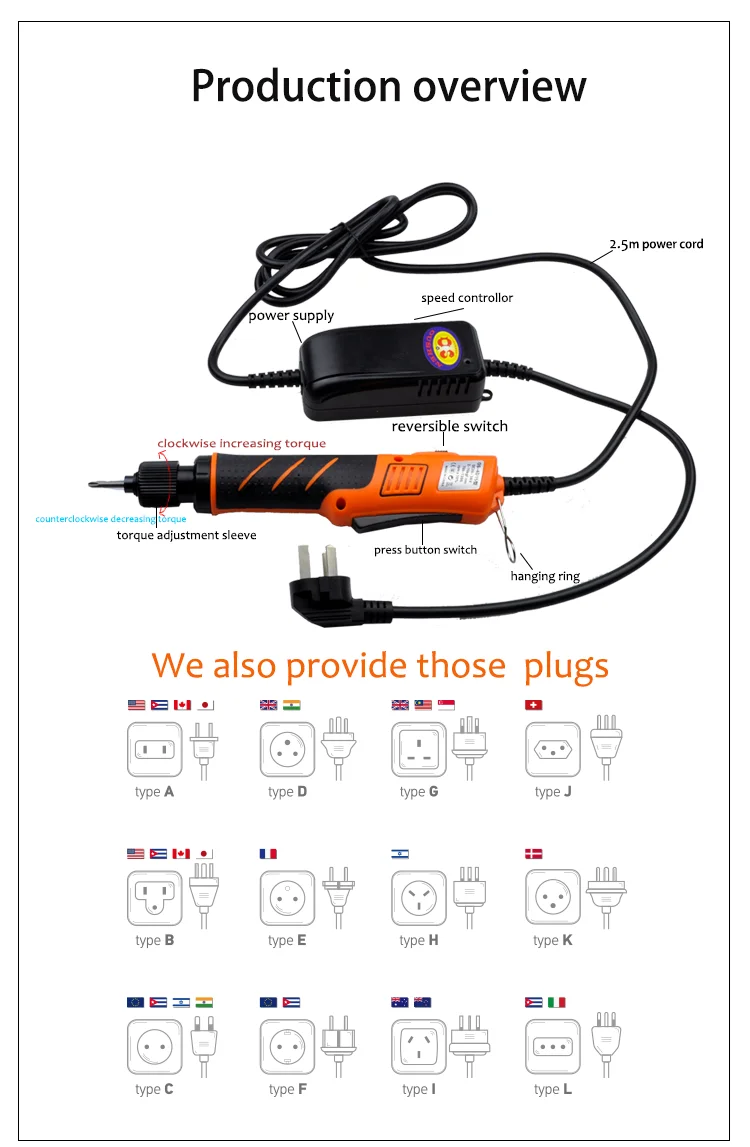 Os-j6d25 Electric Screwdriver 220v Full Automatic Type Dechang Motor ...