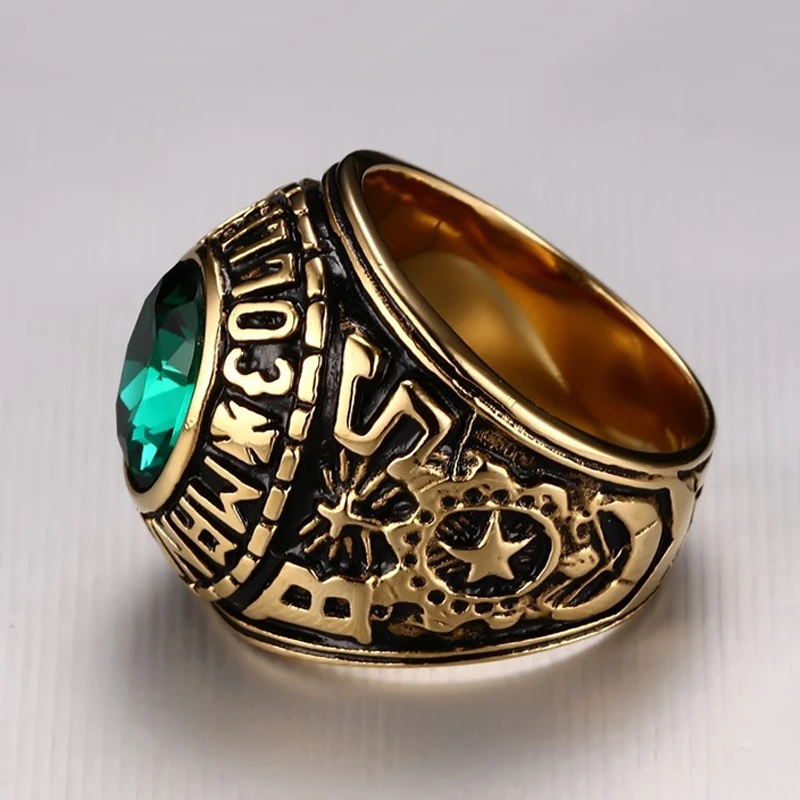 Ywmt 2019 Wholesale Vintage Saudi Arabia Emerald Gemstone Gold Ring For ...