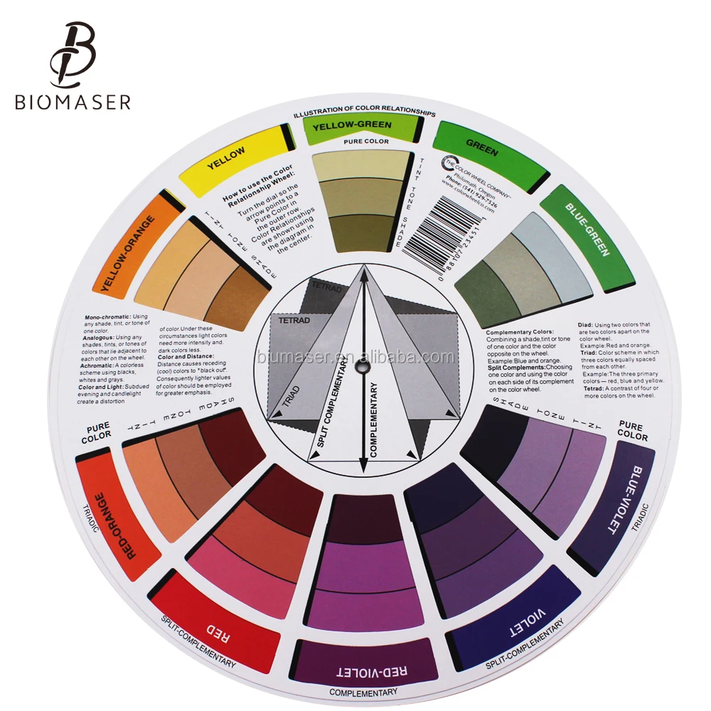 Professional Color Wheel Paper Card For Nail Microblading Permanent ...