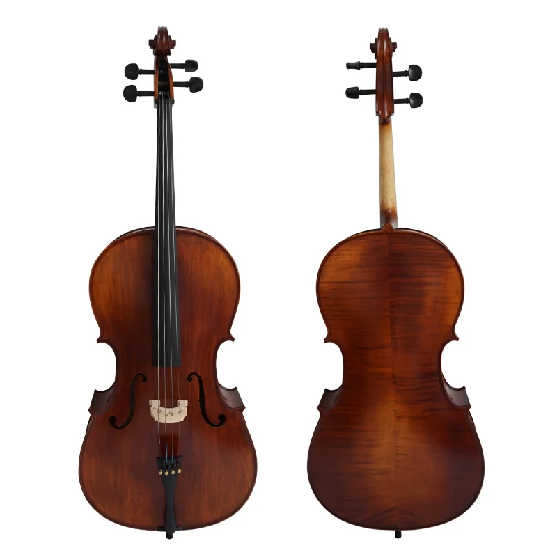 Aiersi Red Brown Varnished Professional Solid Cello With Ebony Parts ...