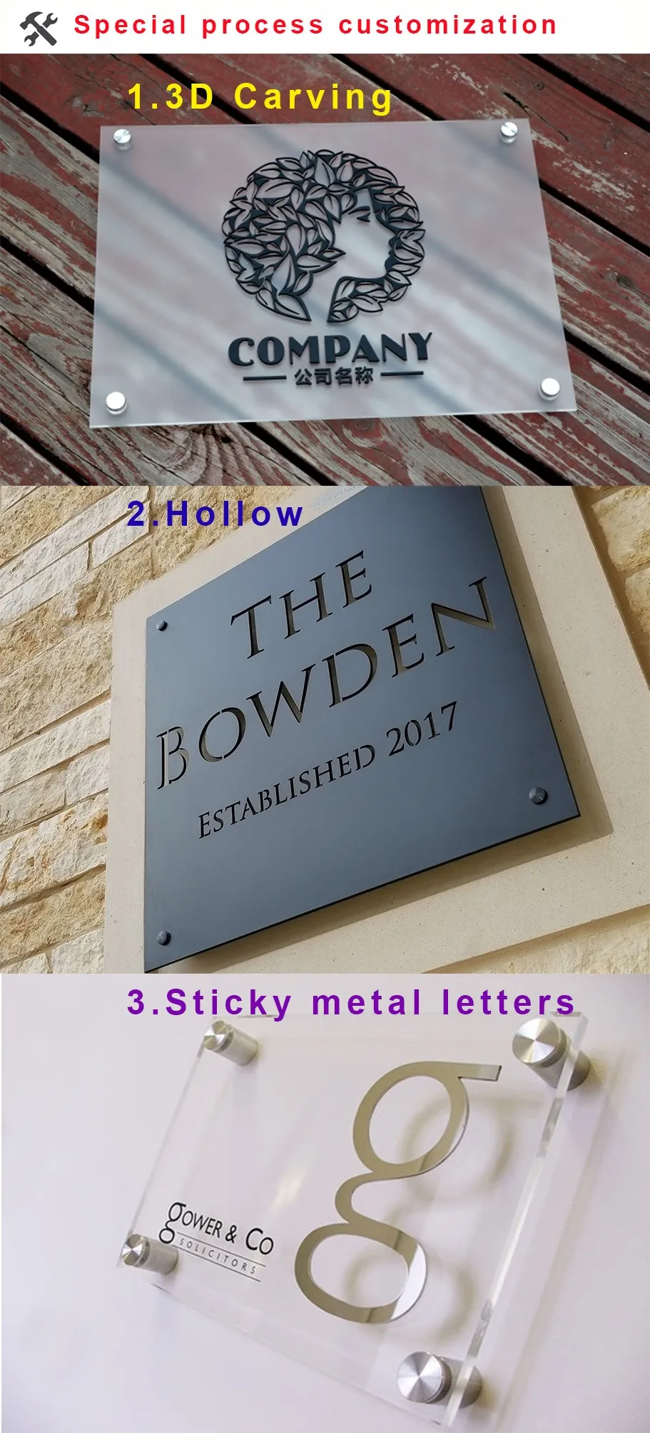 Glass Panels Company Logo Plexiglass Custom 3D Letters