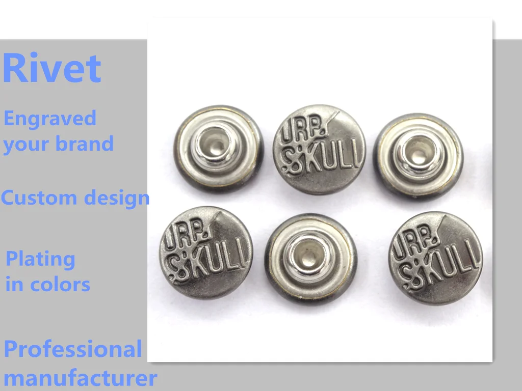 Custom Logo Stainless Steel Jeans Button Rivet - Buy Jeans Button Rivet ...
