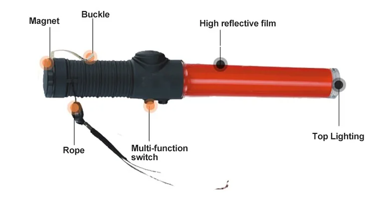 Battery LED Traffic Control Baton - Marshalling Wands