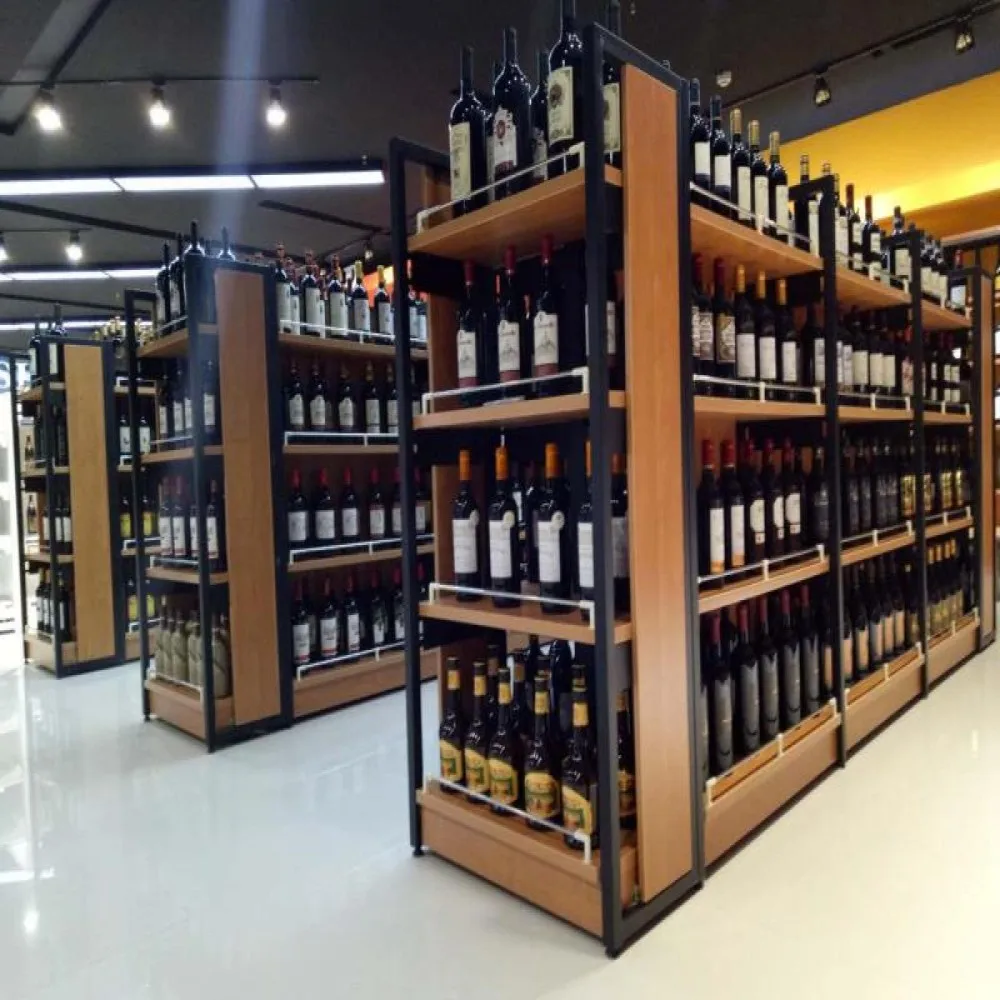 Wooden Wine Display Shelving Liquor Store Fixtures - Buy Wooden Wine ...