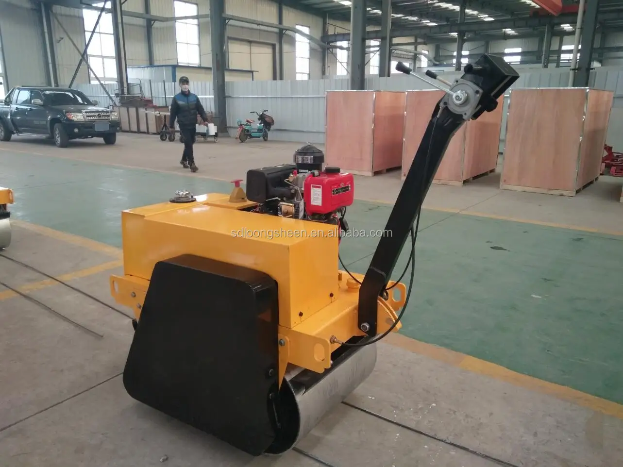 800kg Double Drum Walk Behind Road Roller Hand Held Soil Compactor ...