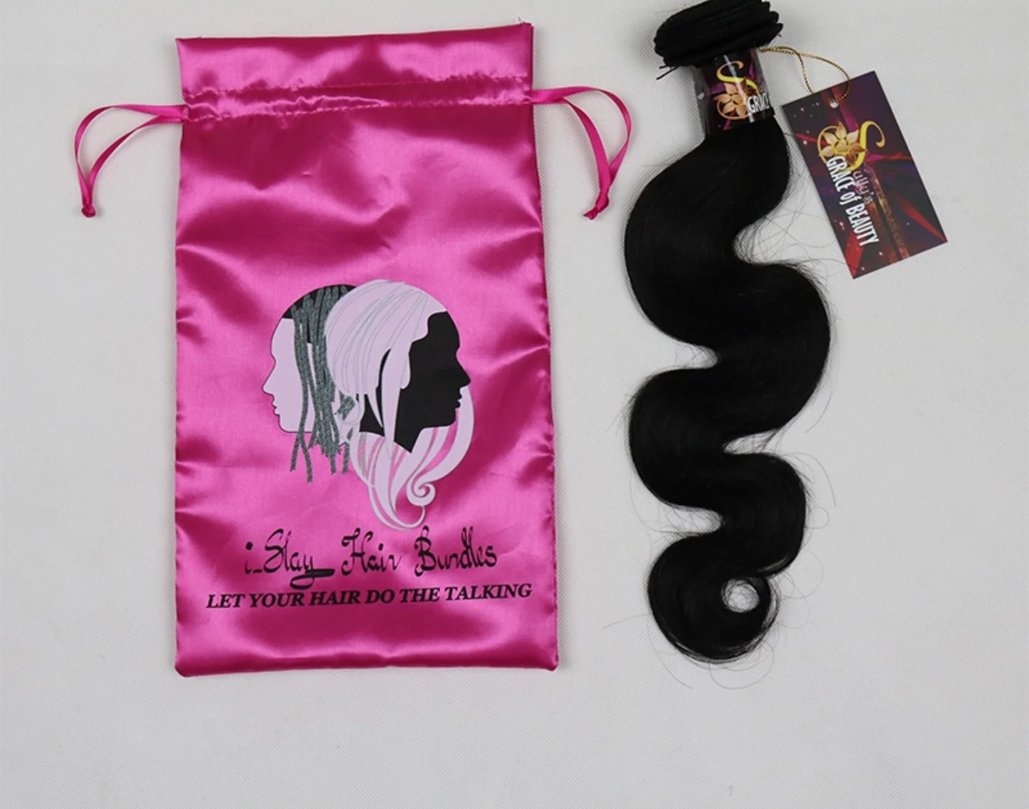 18x30cm Virgin Hair Packaging Bag With Drawstring,Hair Extension ...