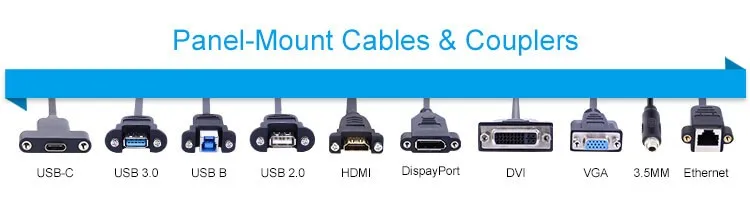 DisplayPort Male To Female DP Panel Mount Extension Cable with Screw ...