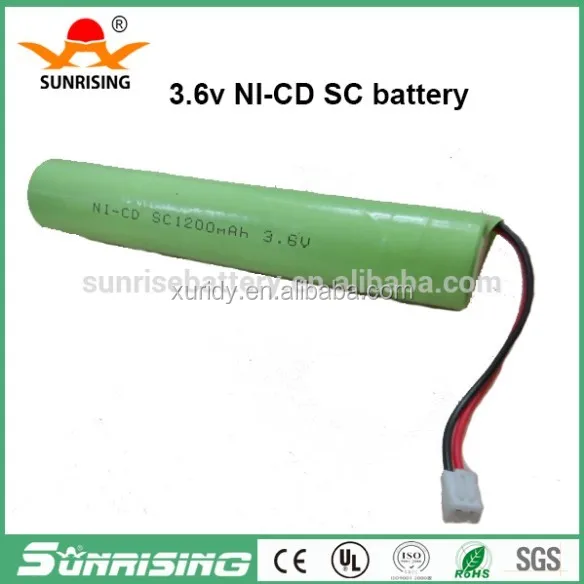 Sunrising 3.6v Ni-cd Sc Battery Pack 1300mah Low Cost For Emergency Light - Buy 3.6v ...