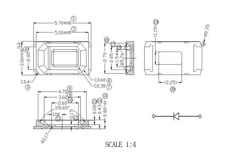Hy High Voltage 9v 18v 0.5w Led Datasheet Smd 5730 - Buy Emitting Diode ...