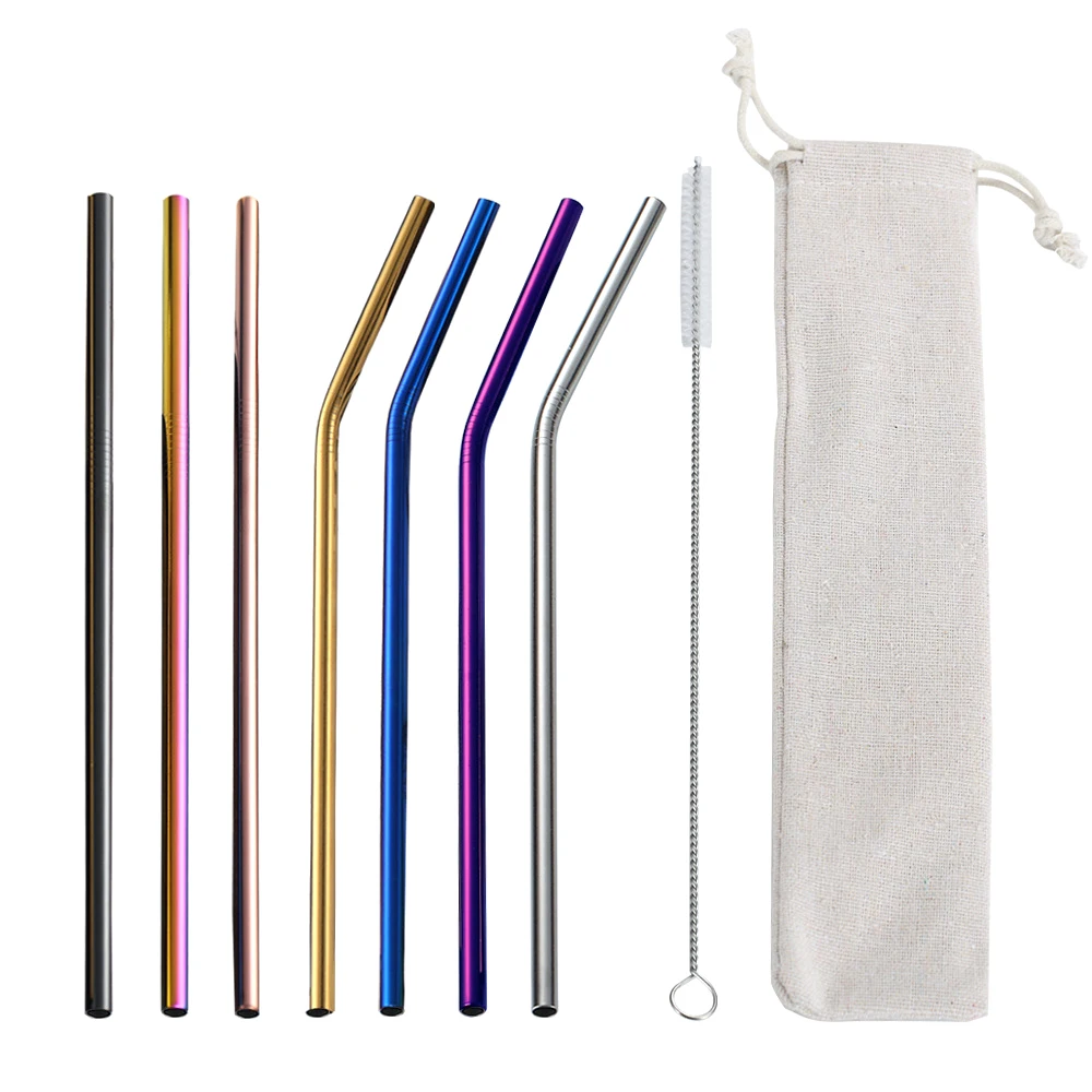 Colorful 304 Stainless Steel Straws Reusable Drinking Straw High