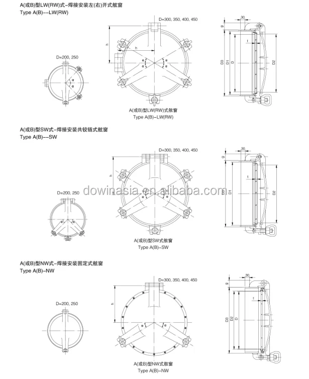 Marine Aluminum Bolted Side Scuttle Ship Round Fixed Porthole - Buy ...