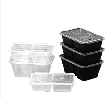 Microwave Disposable 2 Compartment Plastic Food Container/lunch Box ...