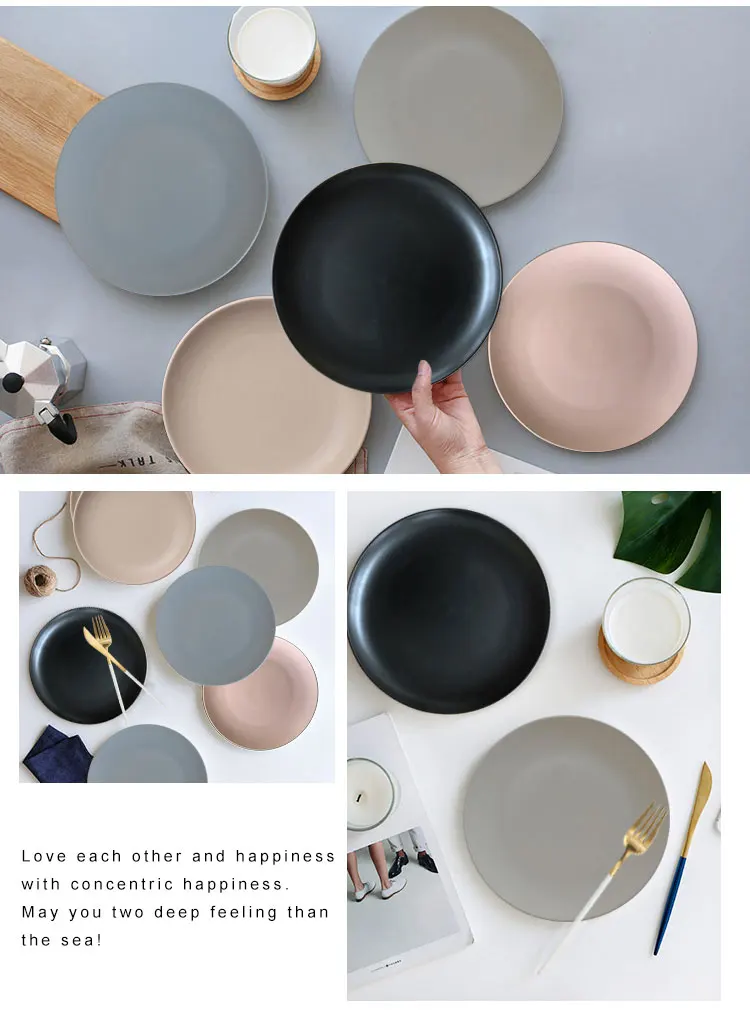 Wholesale Black Stoneware Stones Dishes Wedding Porcelain Chargers ...