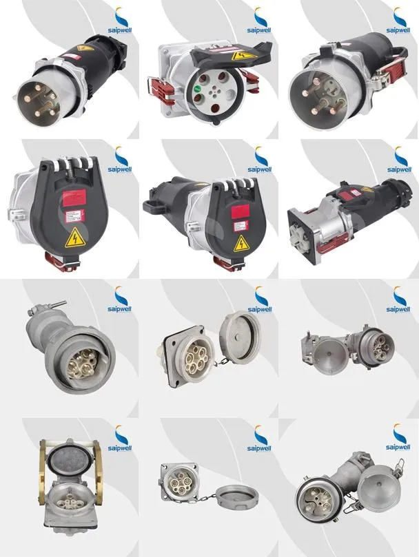 IP67 200A 5 Pin 400V AC Power Reefer Container Electrical Plug Socket