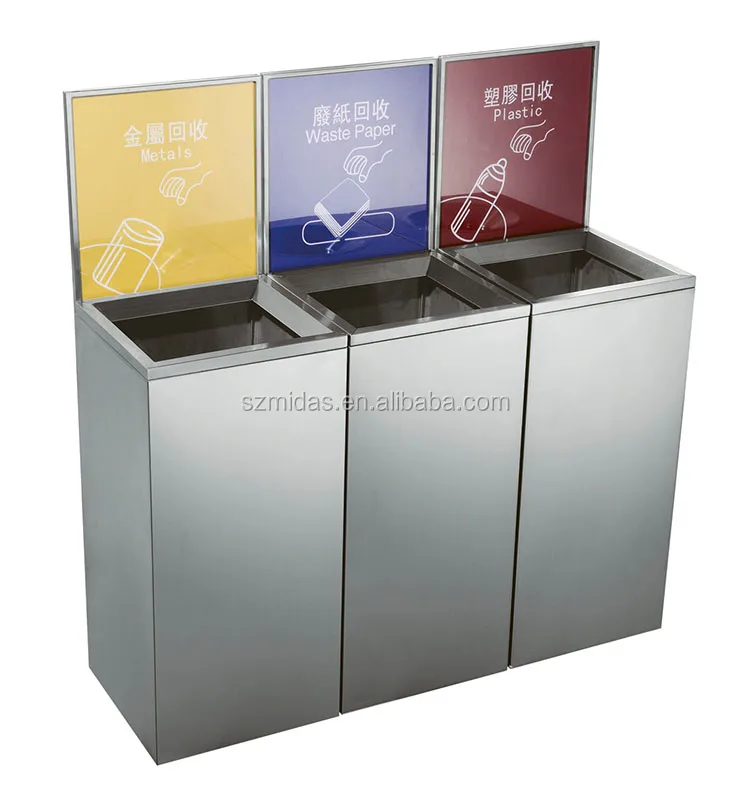 Large Stainless Steel Recycling Garbage Bin Stand - Buy Large Garbage ...