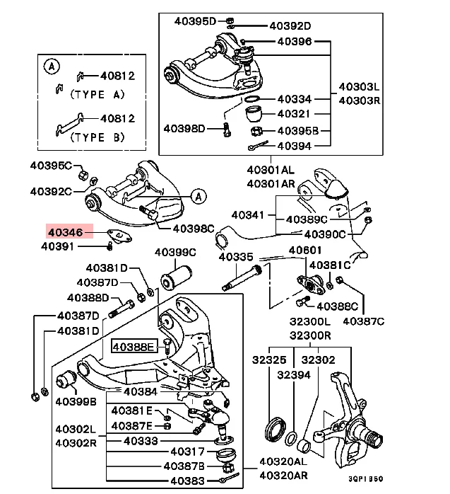 Front Suspension Upper Arm Bump Stopper For Mitsubishi L200 Sport K57t ...