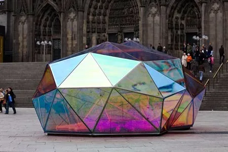 26mic-85mic Self Adhesive Dichroic Iridescent Building Film For Glass ...