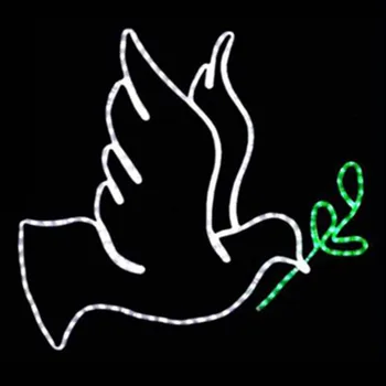 Outdoor Led Peace Dove Christmas Lights Led Rope Light Dove With Olive ...